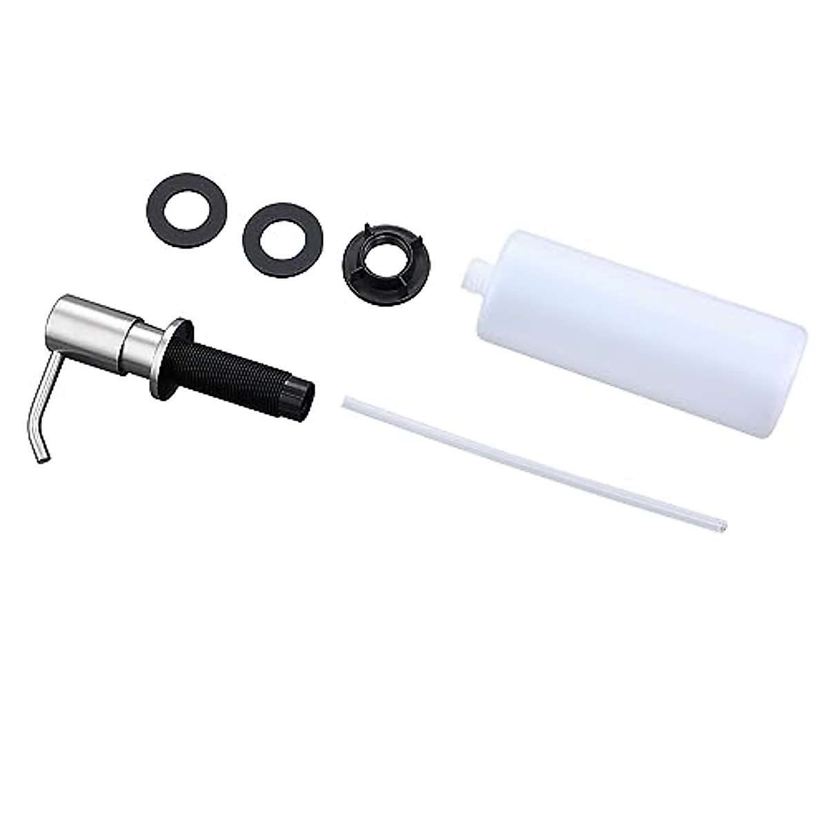 Soap Dispenser, Kitchen Soap Dispenser, Large Capacity 17 OZ Bottle, Stainless Steel Built in Soap Dispenser for Kitchen Sink, Brushed Nickel