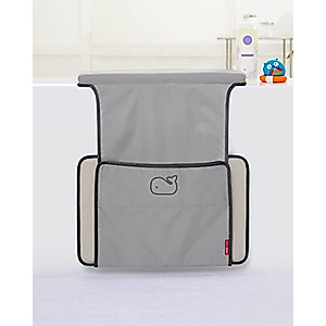 Skip Hop Baby Bath All-in-One Elbow Saver and Kneeler, Moby, Grey