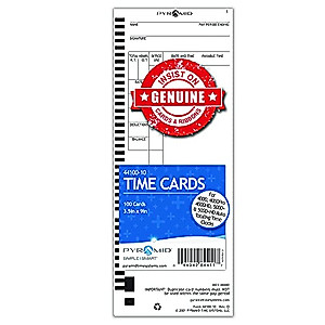 Pyramid Time Systems, 44100-10MB, 1,000 Count Genuine and Authentic Time Cards for 4000, 4000Pro, 4000ProK and 5000 Series Time Clocks from Pyramid, Time Cards
