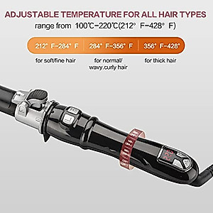 TANSHINE Curling Iron 1.25 Inch, Automatic Waver Curling Wand, Auto Rotating Hair Curler 32mm Barrel, Hair Waving Iron Hair Styling, Hair Crimper with Adjustable Heat Settings, Black