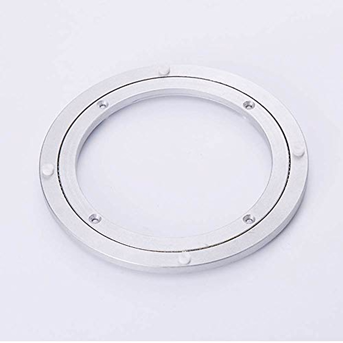 NUZAMAS Set of 2 125mm(5inch) Heavy Duty Aluminium Alloy Rotary Table Bearings Turntable Round Dining Table Smooth Swivel Plate for Tabletop Serving Trade Show Displays