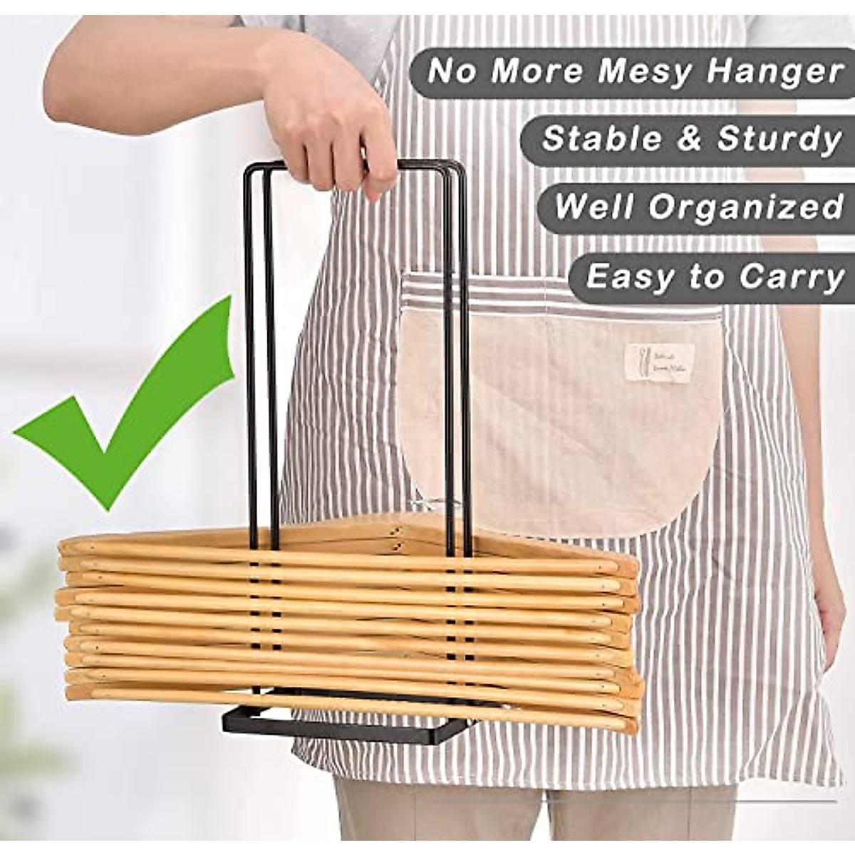 Hanger Organizer Stacker Clothes Storage Stand for Laundry Room Closet Space Saving Sturdy Adult Baby Clothes Rack Holder Black Holds up 90 Wire Hangers