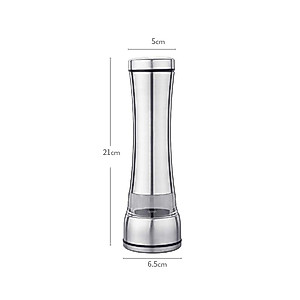 AUNKIER Salt and Pepper Grinders, Table Salt Grinders with Adjustable Ceramic Coarse Seasoners, Stainless Steel Grinder Kits for Kitchen Cooking