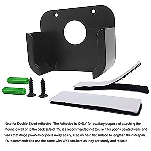 Wall Mount Bracket Holder with Remote Cover Compatible for Apple TV4 4K - Pinowu TV Mount and Siri Remote Protective Case Suitable for Apple TV 4/4K[4th Gen] (Black)