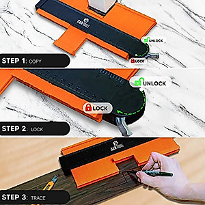 Contour Gauge with Lock D&R Tools Widen Shape Duplication Gauge Tool 5”& 10”, Template Tool with Adjustable Lock Precisely Copies Irregular Shapes Tools for Flooring Contour Gauge Duplicator
