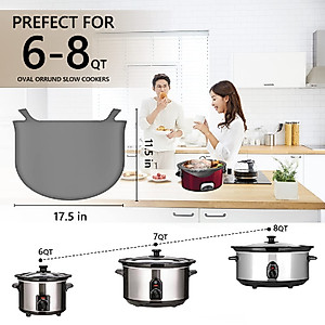 Slow Cooker Liners Fits for Crock-Pot 6-8 Qt, Reusable Silicone Cooking Bags Liners Divider Insert for Oval Or Round Cooker, Leakproof and Dishwasher Safe, Replace Disposable Liners that Tend To Leak