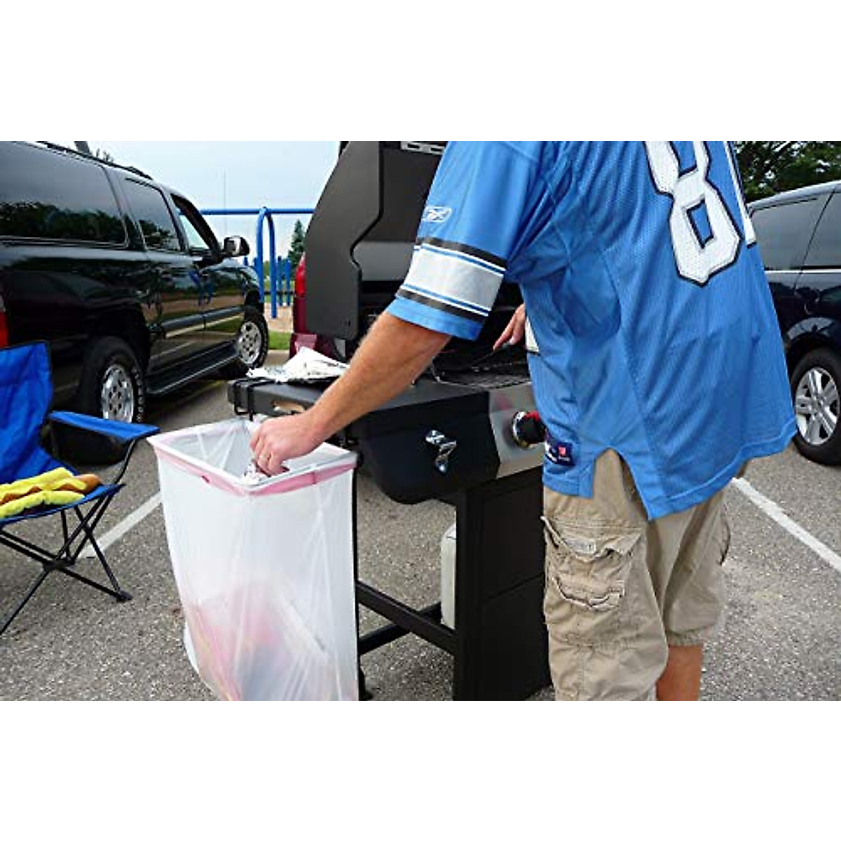 AMERICAN MADE THE ORIGINAL- Trash-Ease-Table - Portable Trash Bag Holder, Camping, Tailgating, Picnics, Parties, Crafting, Scrapbooking,13 gallon garbage bag size, NO tools needed