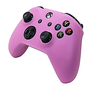Pink Skins RALAN,Silicone Controller Cover Skin Protector Compatible for Xbox One S/X Controller (Pink Pro Thumb Grip x 2,Cat + Skull Cap &Cover Grip x 2)