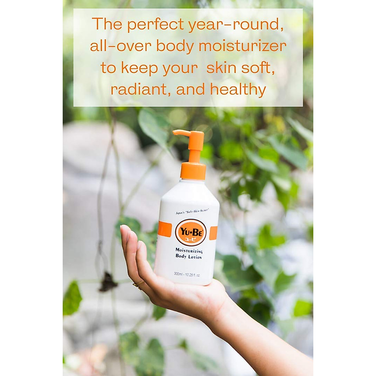 Yu-Be Hand & Body Lotion Deeply Hydrating Moisturizer Pump Bottle for Extra-Dry Skin - Day & Night Daily Moisturizing Skin Cream | Good For Cracked Heels I Non-Greasy - 10.25 Fl. Oz.