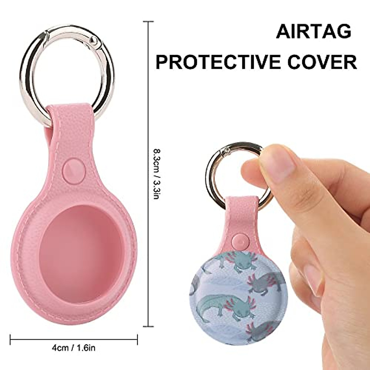 Mexican Axolotls on Sea Printed TPU Case for AirTag with Keychain Protective Air Tag Holder Cover Accessory