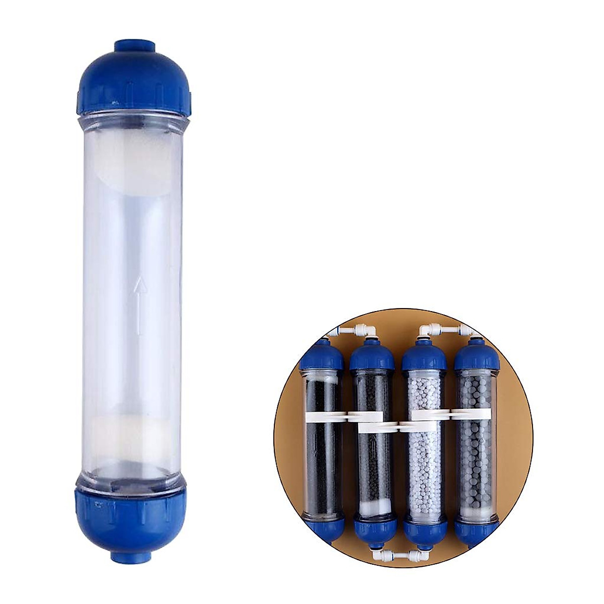 homozy T33 Water Filter Housing Empty Bottle Refill Two DIY Refillable Filter Shell Inline Filters Tube Reverse Osmosis