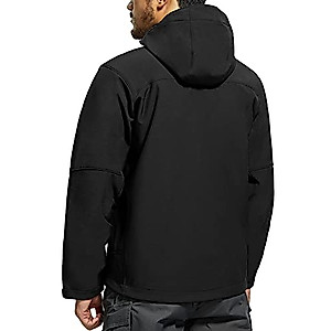 FREE SOLDIER Softshell Hiking Warm Hunting Tactical Waterproof Winter Jacket for Men(Black,3XL)