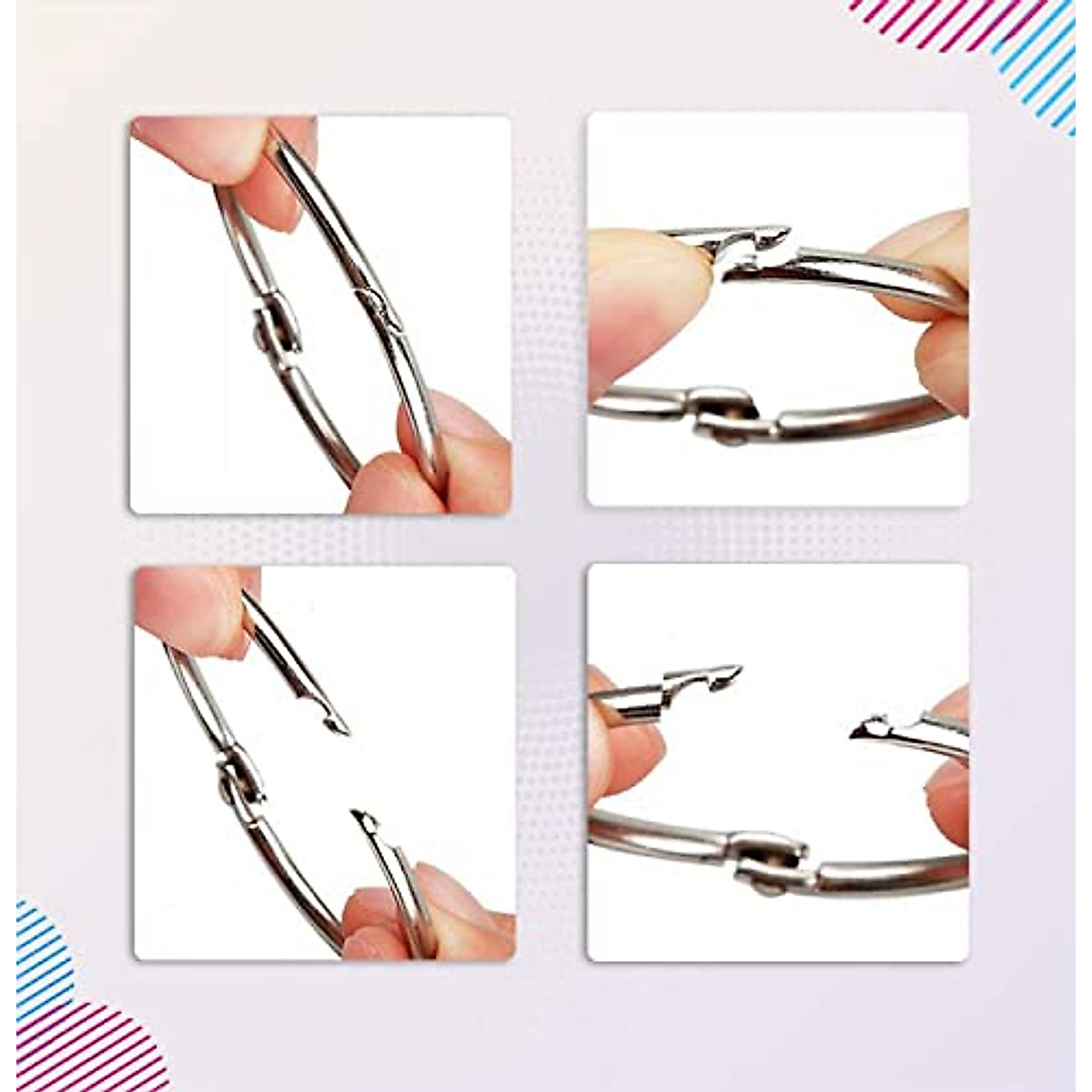 LIVINO 100 pcs Binder Rings, 1 Inch Nickel Plated Metal Book Rings, Loose Leaf Binder Rings for School, Home, Office and Key Rings Or Key Chain for Documents and Flash Card Binder