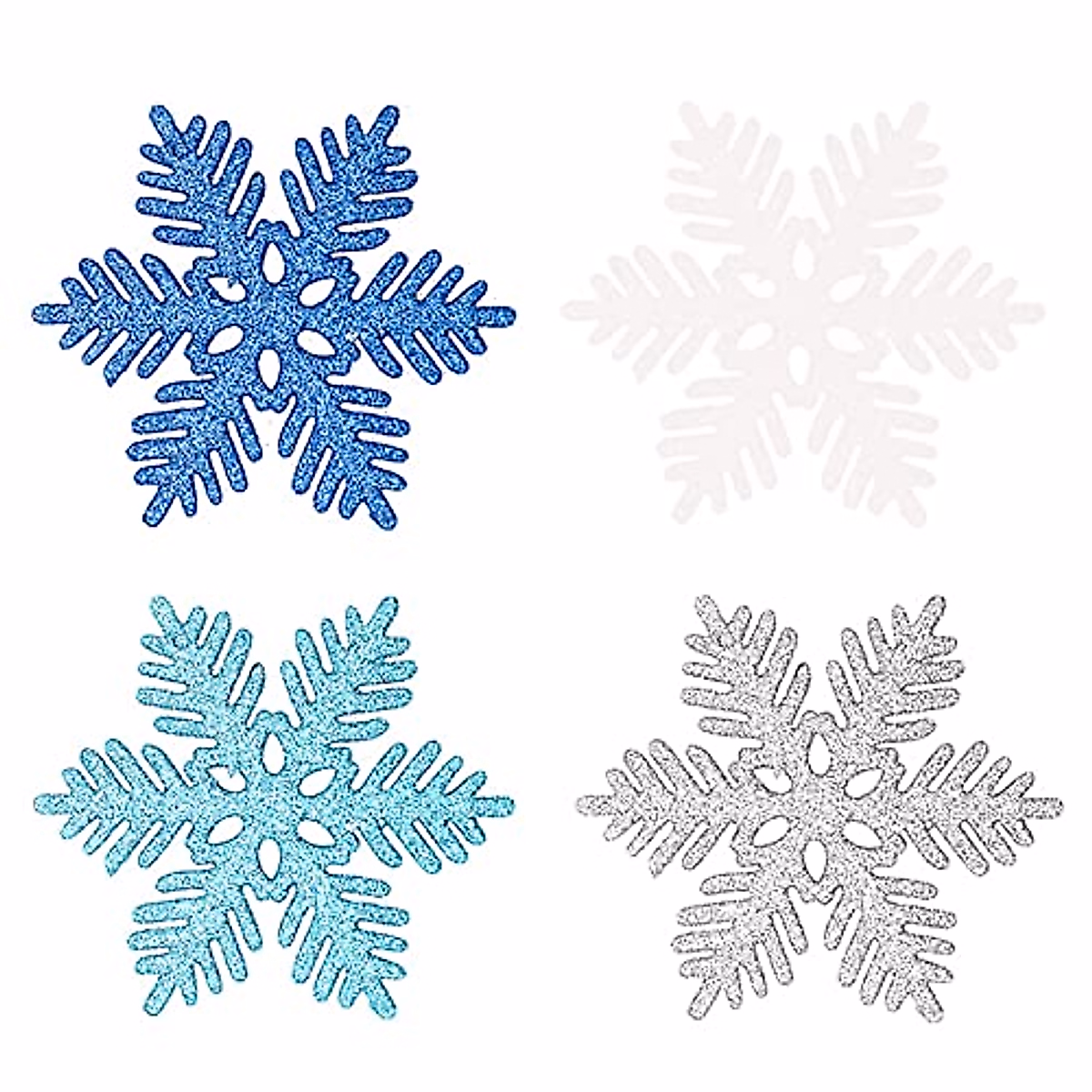 Garland Holder for Stairs Snowflake Christmas Decorations Four Snowflake Gift Box Party Decorations Suitable for Wedding Birthday Festive Party Quartz Crystal Stones (Blue, One Size)