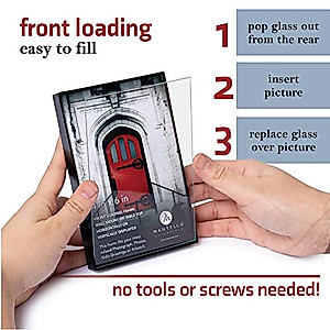 Mantello 4x6 Inch Front Loading Picture Frames Set of 12 Black - Art Wall Hanging Table Desk - Family Gallery Multi Photo Frame
