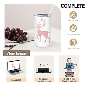 YOUKE OLA 16 Pack Sublimation Tumblers Blanks Bulk Sublimation Cups Skinny Straight Tumbler Stainless Steel Double Wall Insulated Water Bottles with Lid & Straw for DIY Gift, 12oz White