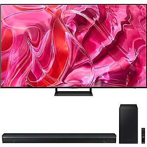 SAMSUNG QN55S90CA 55 Inch OLED 4K Smart TV Bundle HW-B650 3.1ch Soundbar with Dolby 5.1 DTS Virtual:X (2023 Model)