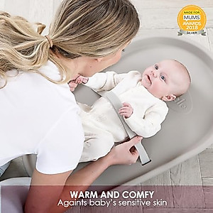 Shnuggle Squishy Changing Mat - Baby Changing Diaper Pad, Wipeable Easy-to-Clean Nappy Station, Warm-to-Touch Surface, Non-Slip Base, No Covers Needed - Grey