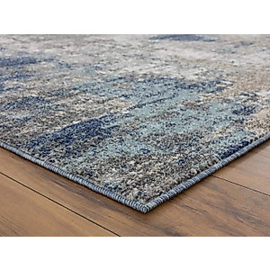 LUXE WEAVERS Euston Blue 5 x 7 Abstract Modern Area Rug