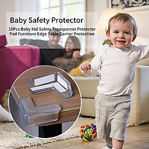 15Pcs Corner Protectors Guards Baby Proof Corner Covers Safety Transparent Protector Pad Furniture Table Corner
