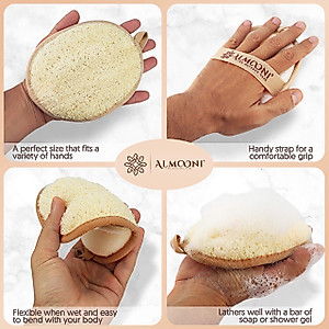 Premium Exfoliating Loofah Pad Body Scrubber, Back Scrubber and Facial Loofah Bundle, Made with Natural Egyptian Loofah Sponge That Gets You Clean, Not Just Spreading Soap