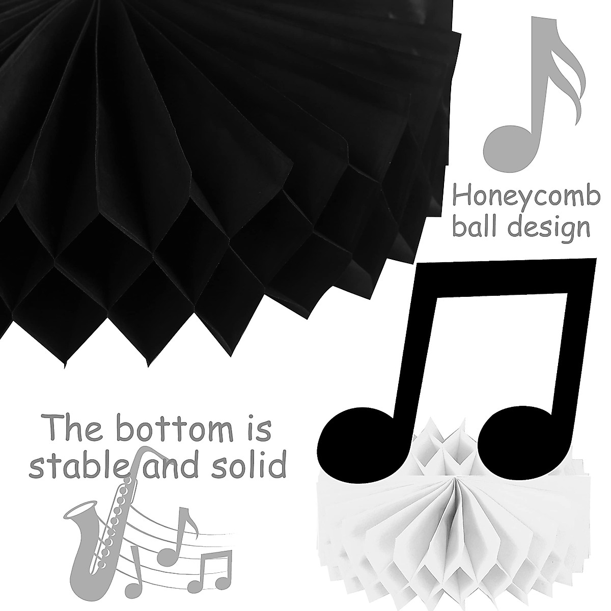 Musical Notes Party Table Decorations 11Pcs Music Party Honeycomb Centerpieces for Music Notes Theme Birthday Party Baby Shower Supplies