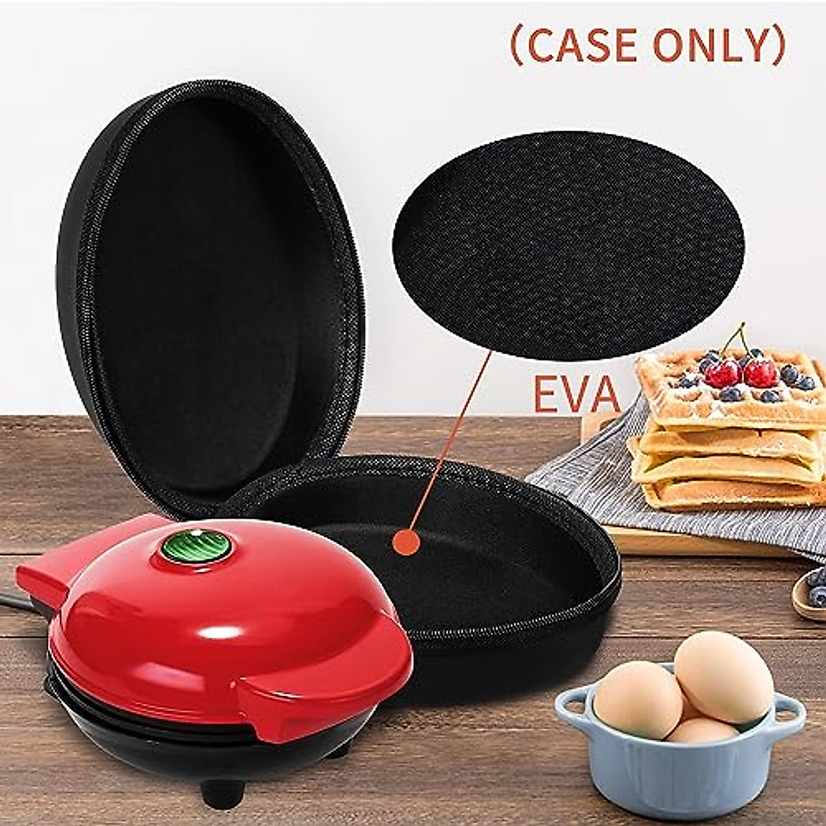 Storage Bag Compatible with DASH Mini Waffle Maker 4 Inch,Carrying Bag for Mini Waffle Maker Dust-proof Cover Organizer Bag for Dash Waffle Maker (Bag Only)