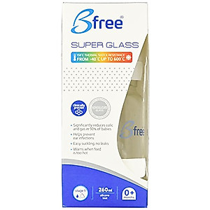 Bfree Borosilicate Super Glass BPA-Free Anti-Colic Baby Bottle (Borosilicate 8.8 fl.oz)