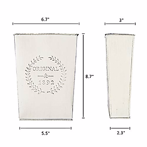 LESEN Set of 2 Farmhouse Metal Wall Planter,Rustic Wall Decor Country Hanging Wall Vase Box for Plants Flower Home Decoration