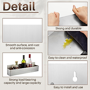 Tanlade 2 Pieces 32 Inch Single Speed Rail Stainless Steel Liquor Bottle Holder Wall Mounted Spray Bottle Rack Drink Rail Shelf for Bars, Silver