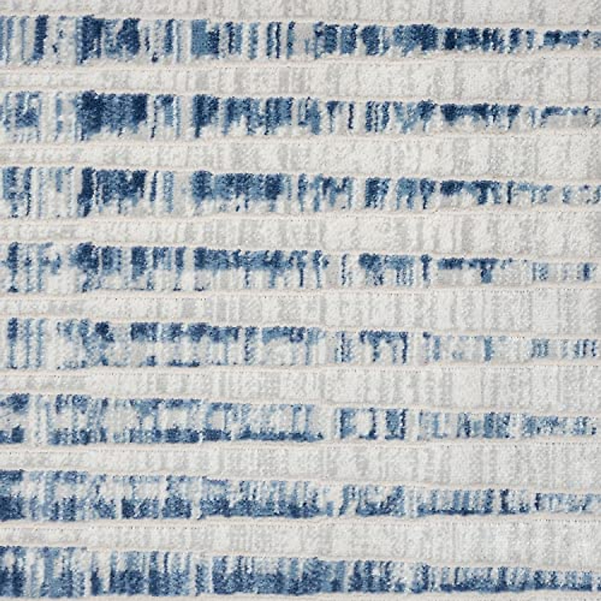Abani Atlas 4'x6' Blue/Grey Area Rug, Striped Design - Durable Non-Shedding - Easy to Clean