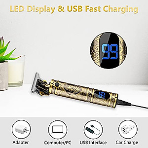 Saoilli Professional Hair Trimmer for Men,Hair Clippers for Men Nose Hair Trimmer Shaver Set,Cordless Barber Clippers,T-Blade Beard Trimmer Electric Shaver Razor for Men Haircutting Grooming Kit