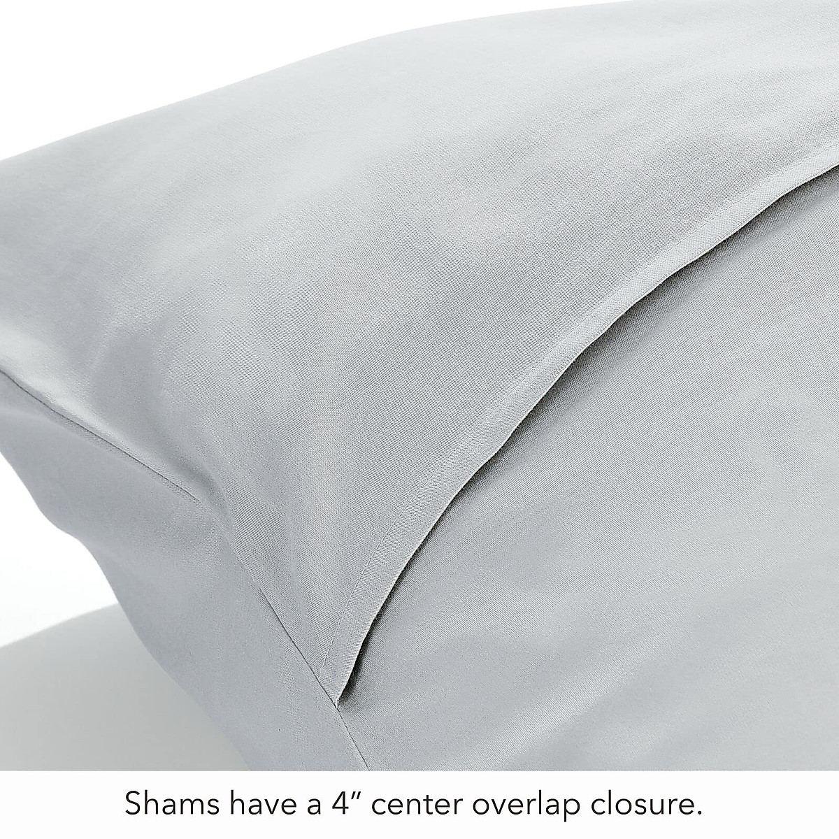 Nate Home by Nate Berkus 300TC 3-Piece Luxe Cotton Sateen Duvet Cover | Ultra Soft, Cool, Bedding Set from mDesign - King Size - 1 Duvet Cover/2 Pillow Shams, Quartz (Light Gray)