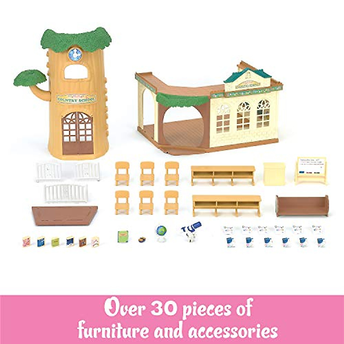 Calico Critters Country Tree School Playset - Collectible Dollhouse Toy - Cultivate Curiosity & Playful Learning, Multi