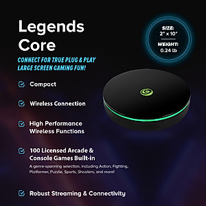 Legends Gamer Mini, Table Top Arcade Game Machine, Home Arcade, Classic Retro Video Games, 100 Licensed Arcade & Console Games, Includes Action Fighting Puzzle Sports & More, WiFi Connectivity