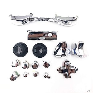 Full Set Chrome Dpad Triggers Buttons RT LT RB LB Button ABXY Buttons with Thumbstick for Xbox One Slim Xbox One S Controller Replacement with T6 T8 Screwdriver (Silver)