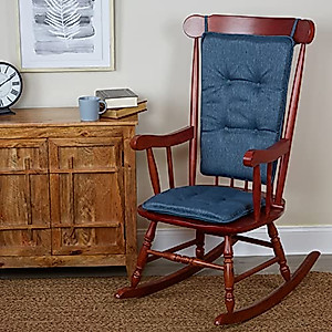 Klear Vu Embrace Rocking Chair Cushions for Living Room, Nursery, or Home Office, Tufted and Non-Slip Pads, 2 Piece Set, Seat 16"x15" and SeatBack 24"x17", Blue