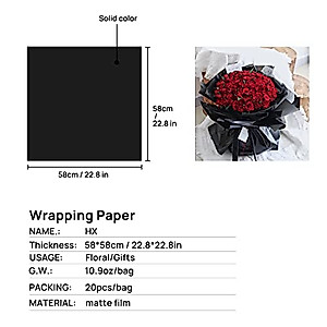 HYSSINOWRAP Florists wrapping paper handmade packaging supplies floral supplies waterproof wrapping paper DIY packaging supplies (black)