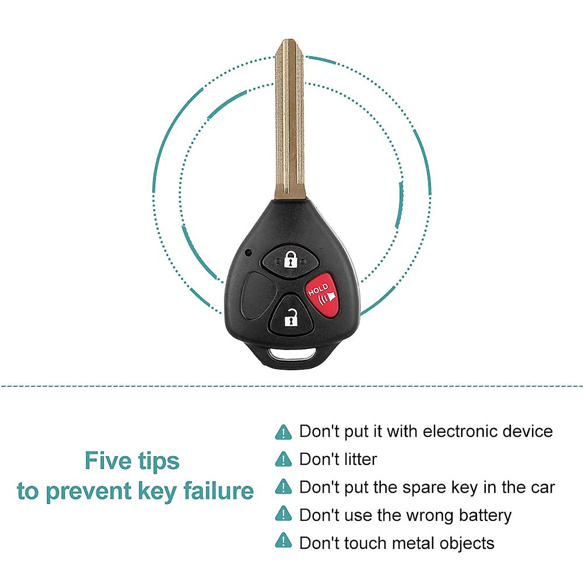 SELEAD Flip Key Fob 3 Buttons Keyless Entry Remote Shell CASE fit for 2007-2015 for Toyota 4Runner RAV4 Yaris Matrix Antitheft Keyless Entry Systems HYQ12BBY-3 2pcs US Stock