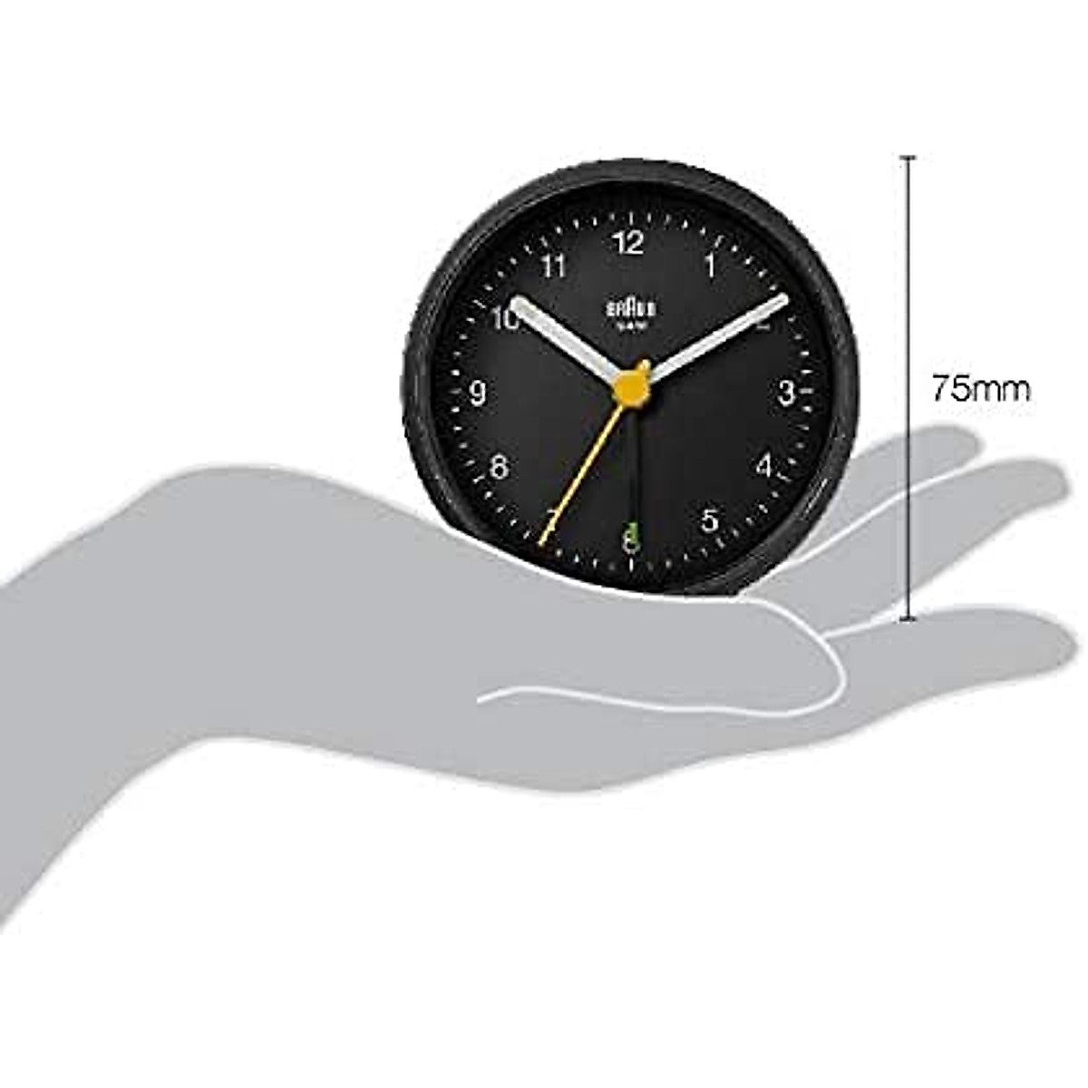 Braun Classic Mixed Black Analogue Alarm Clock Home Gift Bundle with Snooze and Light, Quiet Quartz Movement, Crescendo Beep Alarm in Black, Model BC12B, BC02XB (2 Pack)