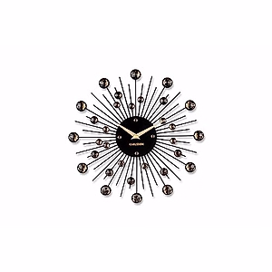 Karlsson Sunburst Wall Clock - Black & Gold