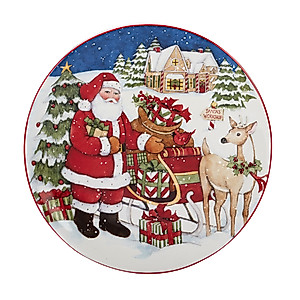 Certified International Santa's Workshop 9" Dessert/Salad Plates, Multicolor, Medium, Set of 4