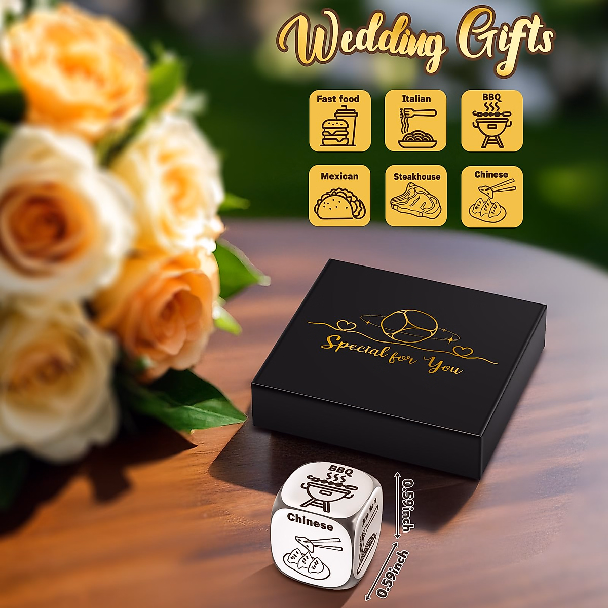 Fathers Day Dad Gifts Easter Basket Stuffers for Adults, Gifts for Him Her, Date Night Couple Gifts for Boyfriend Girlfriend, Winzwon Food Decider Dice Anniversary Wedding Birthday Gifts for Men Women