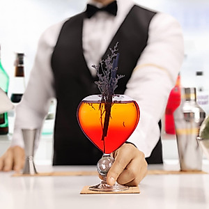 Ochine Crystal Wine Glass Set Heart Shaped Cup Creative Cocktail Glass Coffee Mug Tea Cup Cappuccino Cup Romantic Glassware for Valentines Day Decor Anniversary Wedding Party Supplies Home Decor