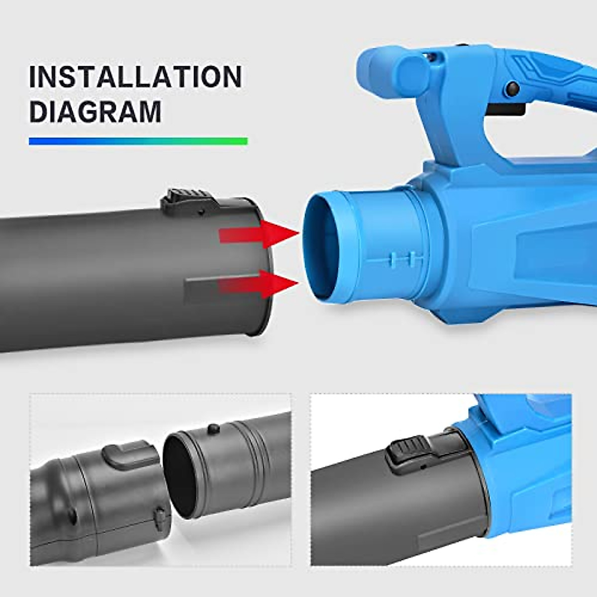 Sierjian Cordless Leaf Blower,21V Electric Leaf Blower with 4.0Ah Battery & Charger,2 Section Tubes,6-Speed Dial,Cordless Sweeper for Lawn Care Snow Debris Yard Dust Work