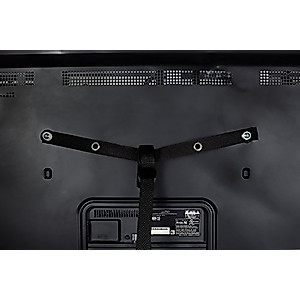 Mount It! TV Safety Straps For Child and Baby Proofing, Anti Tip Prevention and Earthquake Protection, Heavy Duty Metal Connectors, Secures to TV Stand and Walls, Black