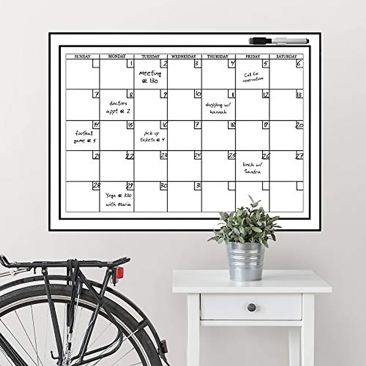 WallPops WPE0447 Large Monthly Dry Erase Calendar Decal, White & Off-White