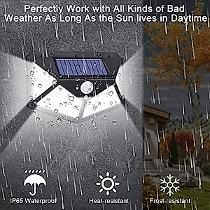 2 Pack Solar Lights Outdoor, Motion Sensor Solar Lights with 100 LED, Wireless Wall Lights, , 3 Lighting Modes and IP65 Waterproofed for Wall, Patio, Garden and Pathway Safety Lighting.