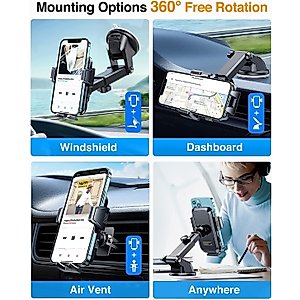 VANMASS 2024【Top Military-Grade】 Phone Holders for Your Car【Ultra Strongest Suction】Cell Phone Mount Universal Dashboard Windshield Vent Stand Cradle for iPhone 15 14 13 Pro Max Samsung Galaxy Android