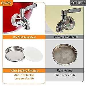 Hanaiette 2 Gallon Glass Beverage Dispenser with Stand, Fruit Infuser,304 Stainless Steel Spigot and Lid, Parties Drink Dispensers Jar Suitable to Make Sun Tea, Cold Lemonade, Kombucha et